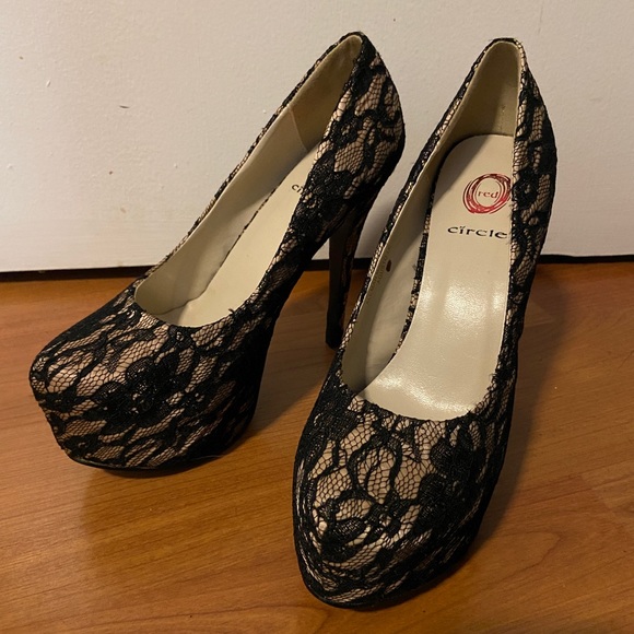 Red Circle Footwear | Shoes | Red Circle Black Lace Pumps | Poshmark